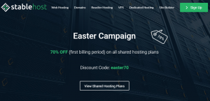 StableHost Coupon & Promo codes May 2020: 70% off Web hosting on Easter - Top Host Coupon